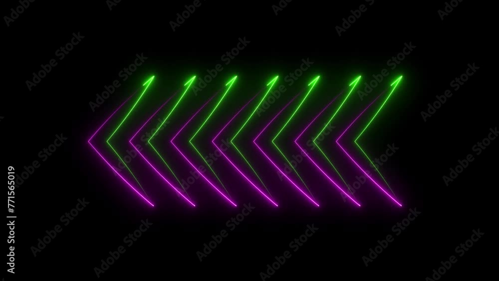 Glowing neon line arrows animation. Animated arrows for the overlay ...