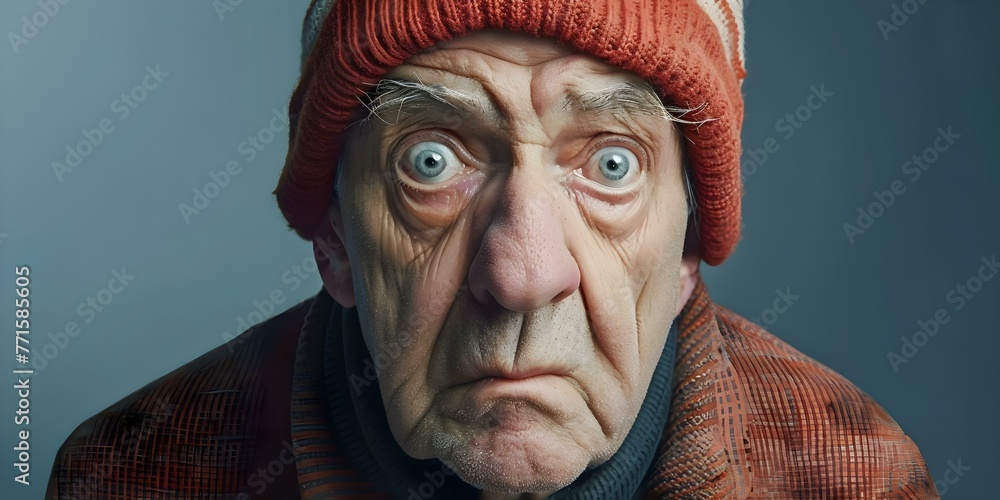 Man with severe angioedema reaction showing swelling in face eyes and ...