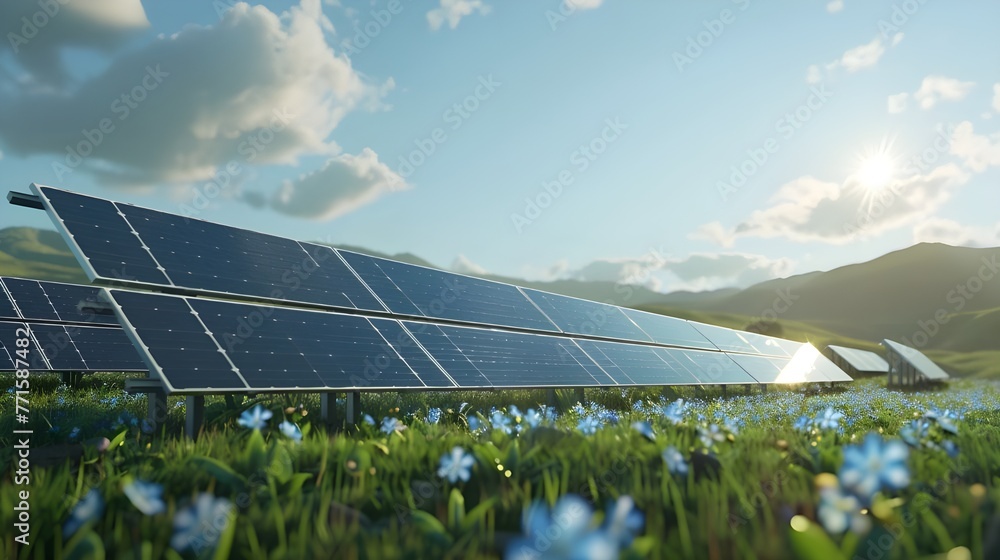 Solar panels that absorb the sun's rays turn them into clean and ...