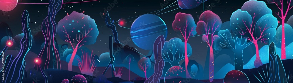 The impact of dark dimensions on alien world ecosystems, illustrating ...