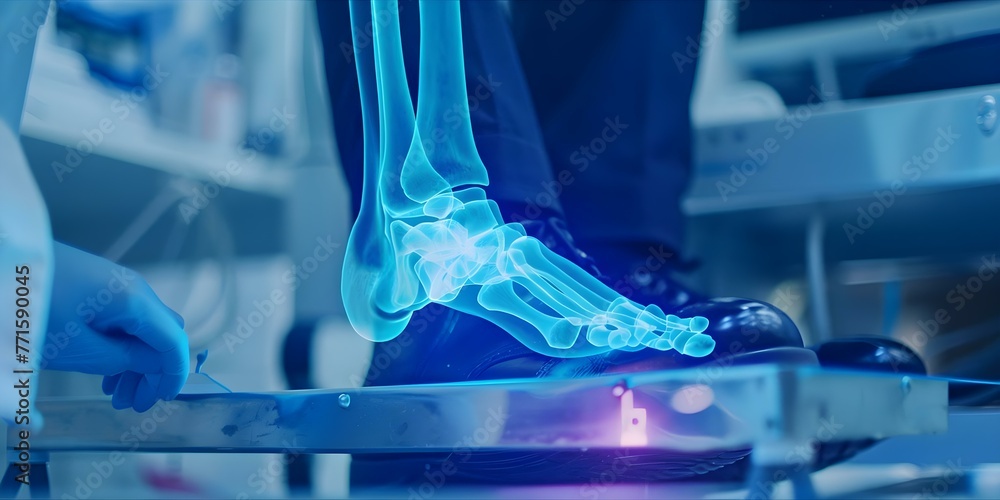 Diagnosing Gout: Doctor Examining X-Ray of Swollen Ankle Joint for ...