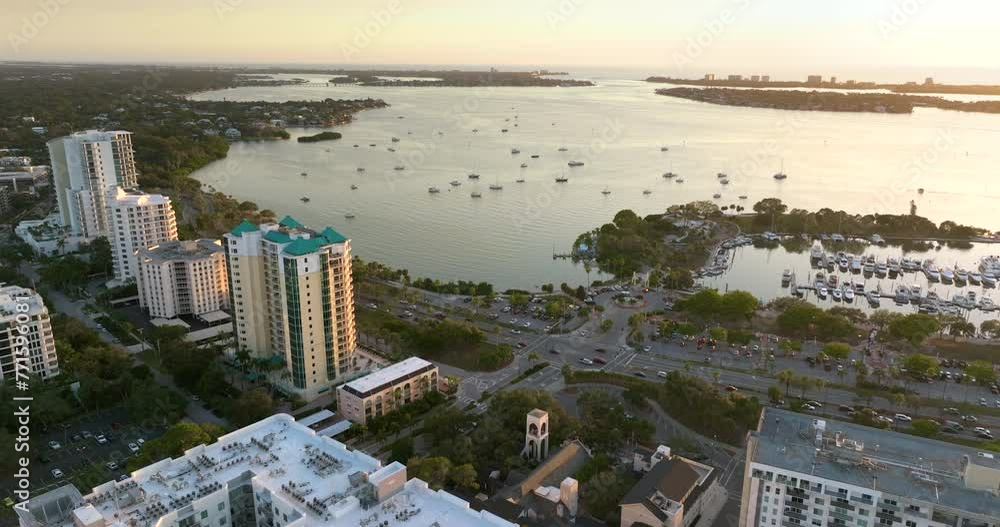 Sarasota, Florida at sunset. USA travel destination. Yachts docked in ...