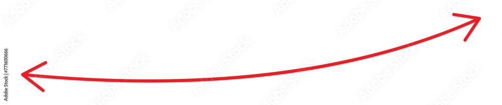 Horizontal dual thin long straight double ended arrow. Thin long ...