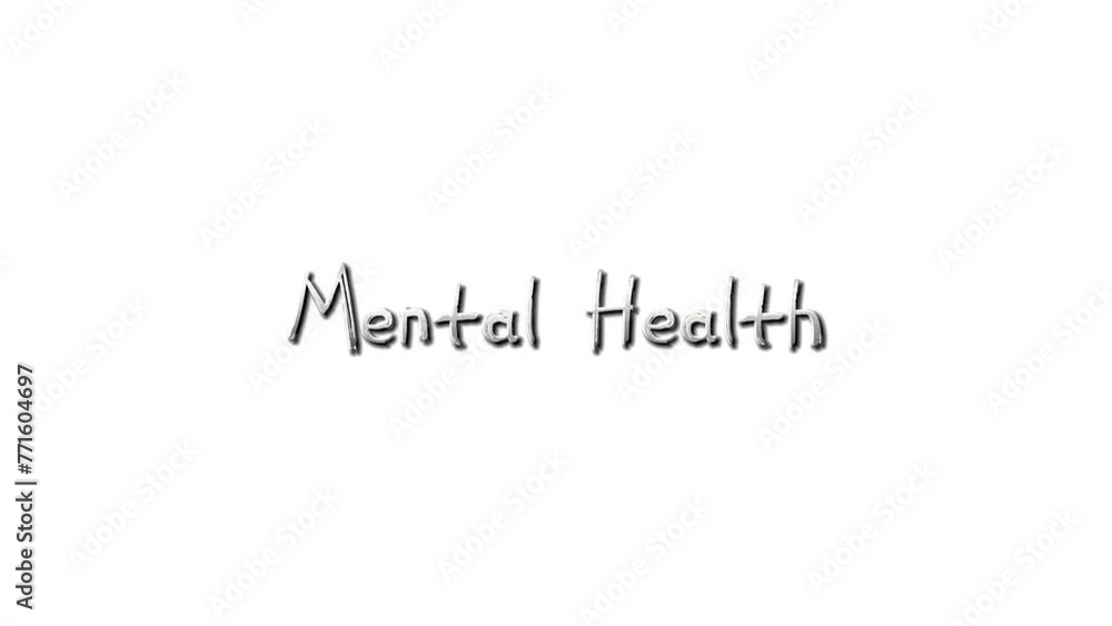 Mental Health Text Animation Isolated White Background. Mental Health ...