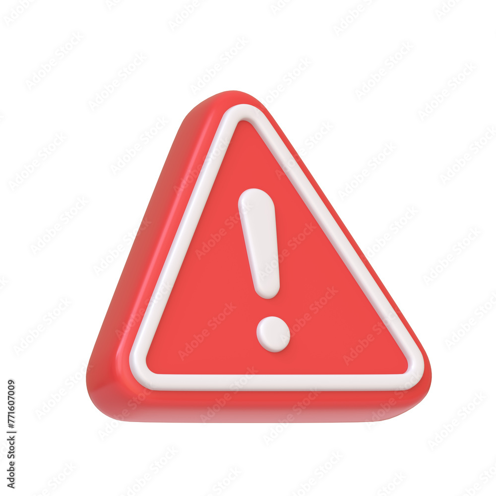 Red warning sign featuring a bold exclamation mark, commonly used for ...