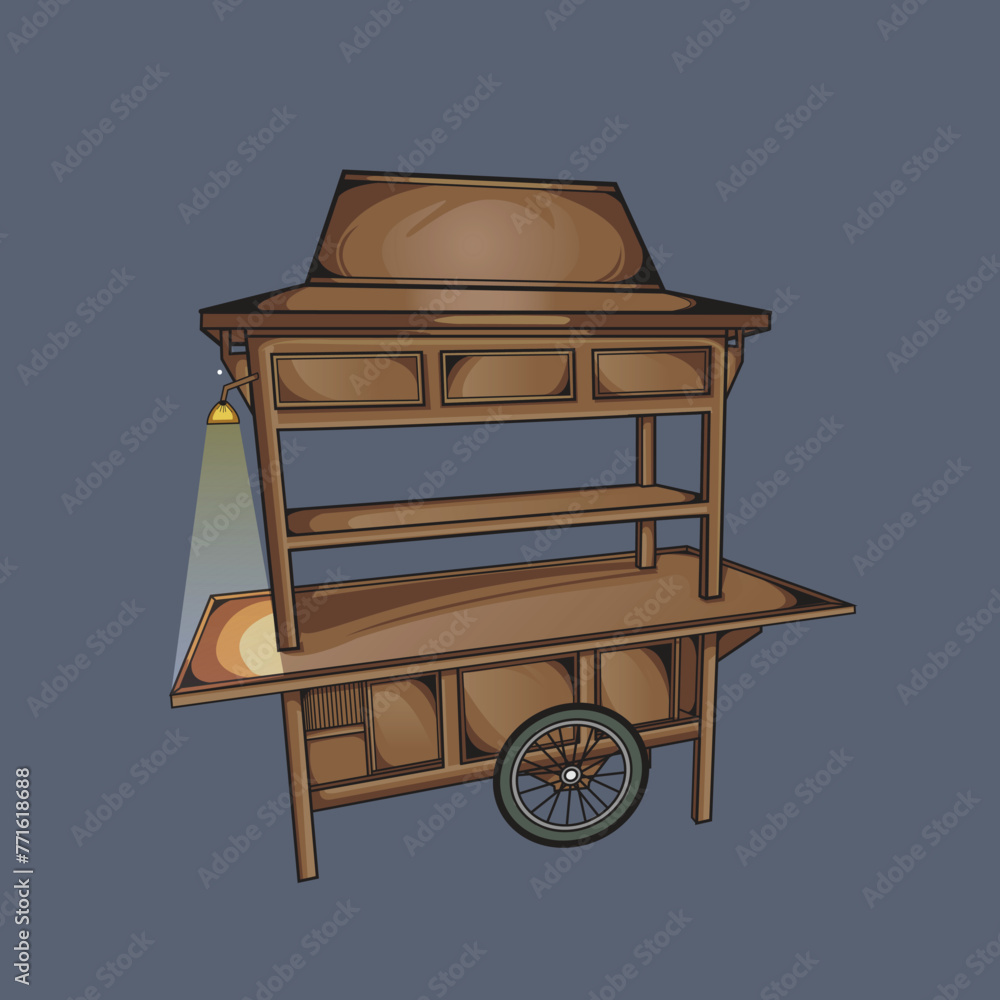 Vector illustration Angkringan food, Indonesian traditional hangout ...