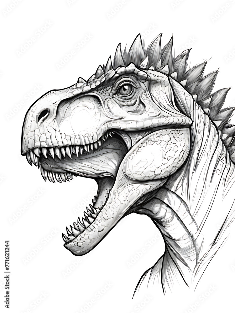 Tattoo art Dinosaur hand drawing and sketch with line smoothly outline ...