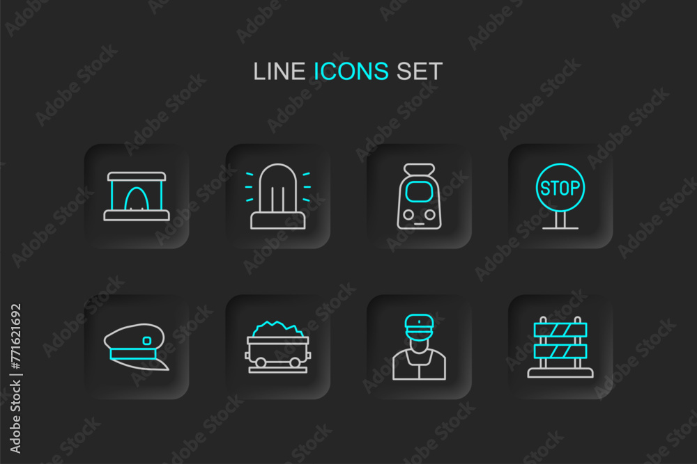 Set line End of railway tracks, Train conductor, Coal train wagon ...