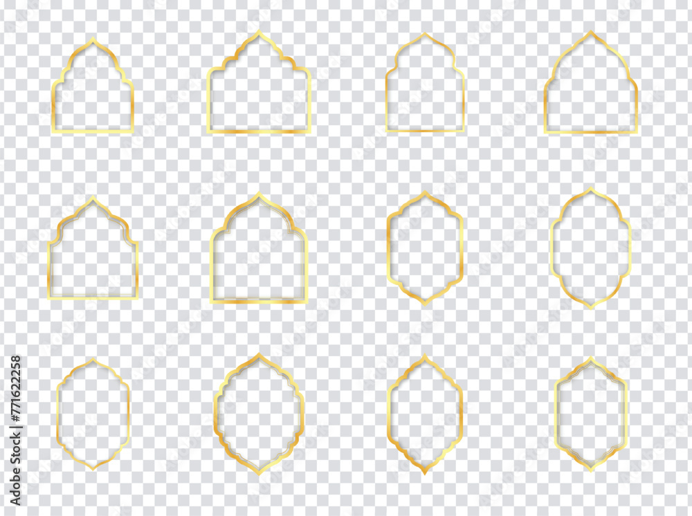 Islamic Golden Frame Decoration, Luxury Ornament Frame. Ramadan Gold ...