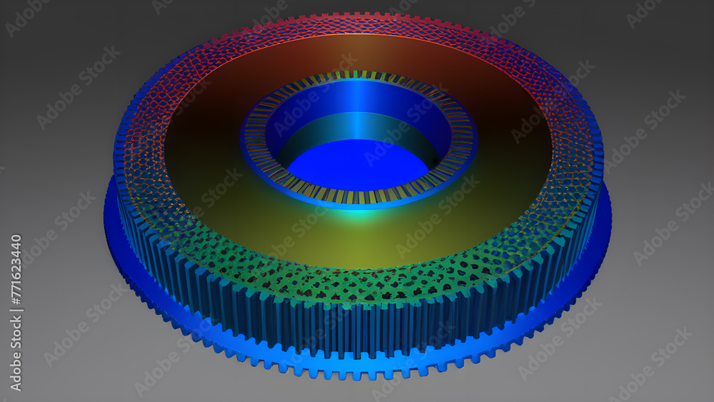 Finite element analysis of a gear. Stock Illustration | Adobe Stock