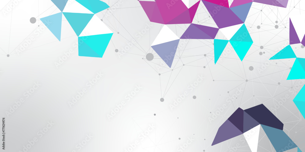 Abstract polygonal techno background. Line points connections ...