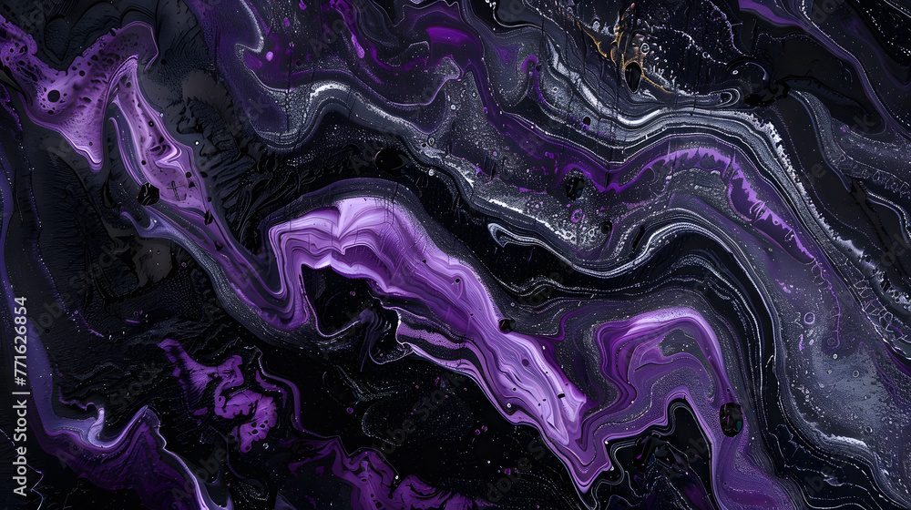 Foto de Schwarzer Marmor Hintergrund mit lila und weißen Akzenten ...