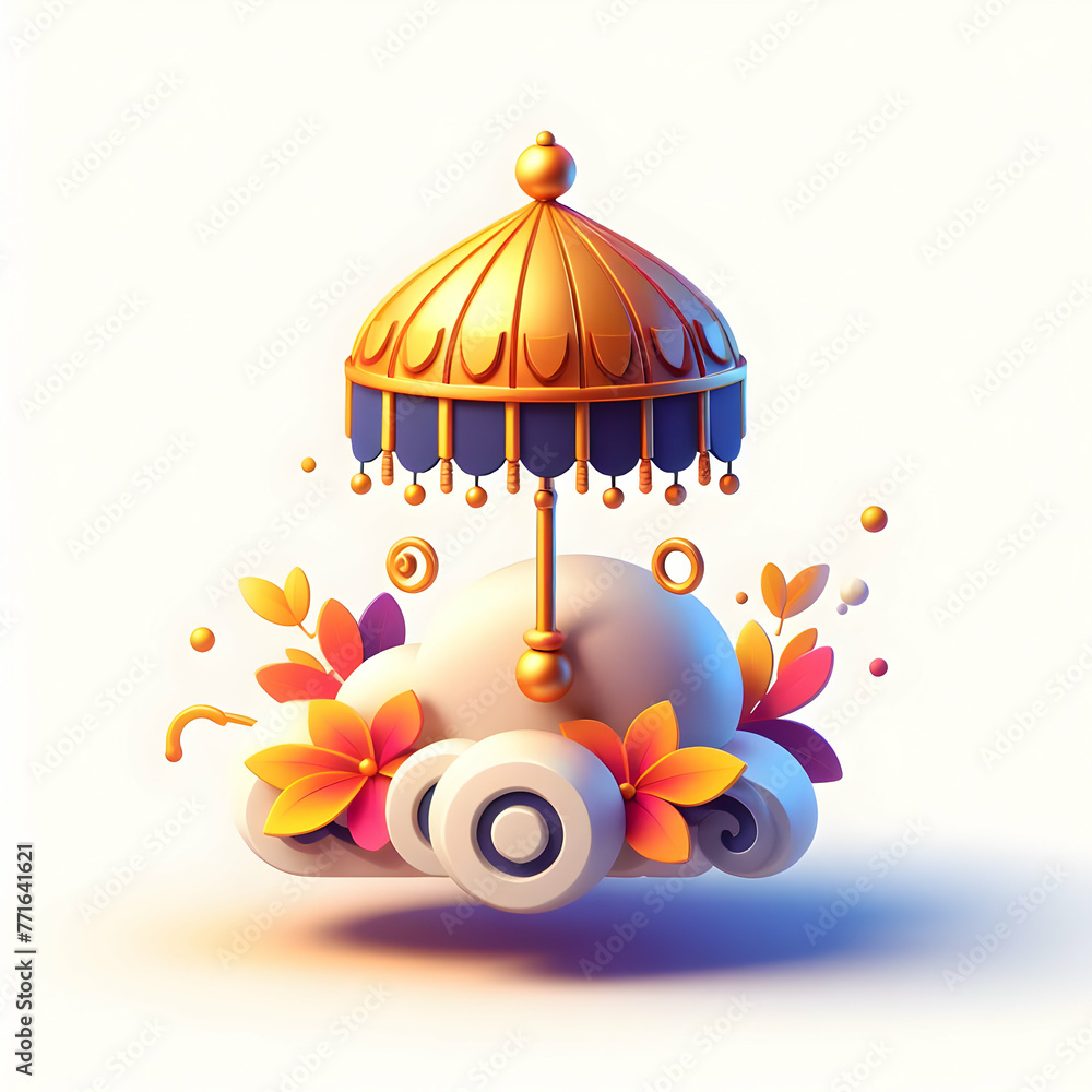 3d flat icon as Traditional Gudi Padwa Gudi - Symbol of New Beginnings ...