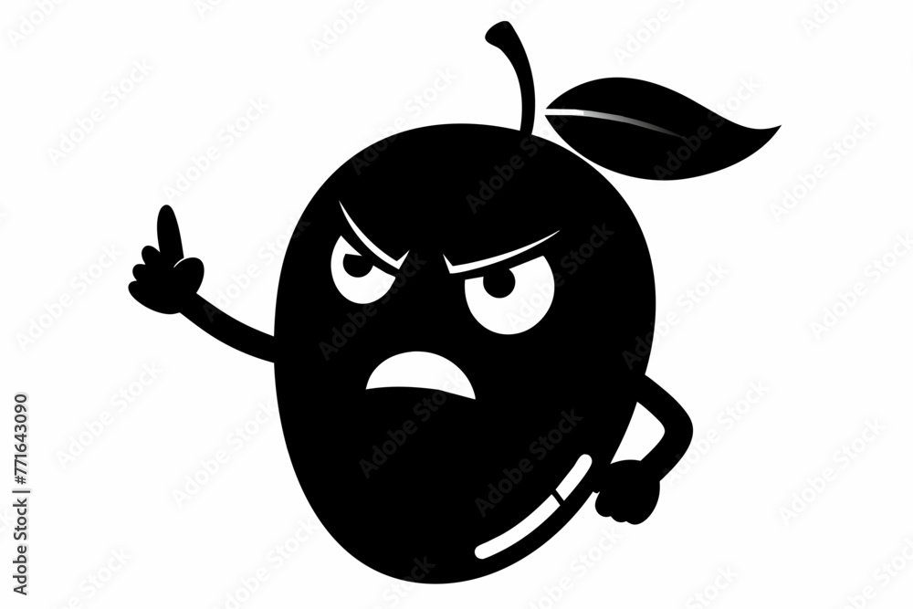 Mango doing an angry face with hand show middle finger vector ...
