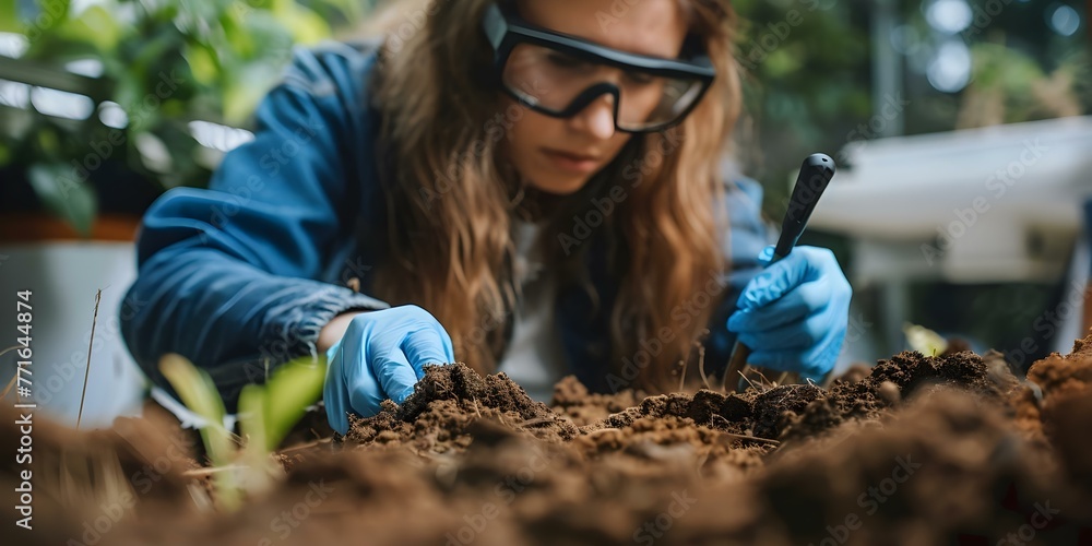 Photo showcasing soil science event researchers studying soil ...