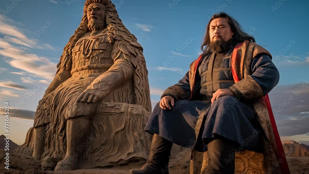 Vidéo Stock Kublai Khan was the founder and first emperor of the Mongol ...