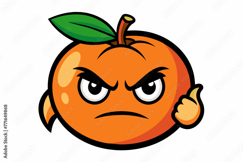 Peach doing an angry face with hand show middle finger vector ...