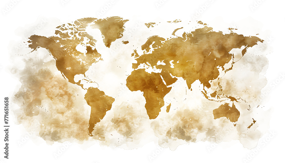 Watercolor World Map transparent background Stock Illustration | Adobe ...