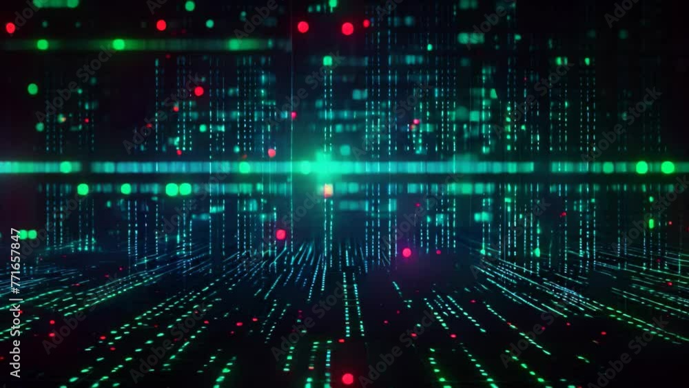 Blue matrix background with binary code. Computer generated 3D photo rendering, Digital ...