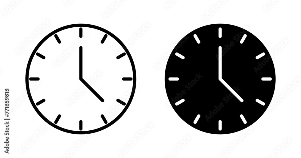 Clock Icon Set. Work Schedule Symbol. Deadline Watch Sign suitable for ...