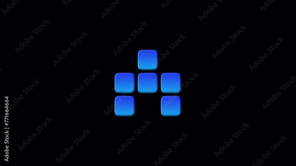 4K Animation - loading square icon on transparent background. Looped ...