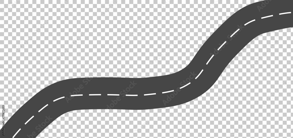 Horizontal asphalt road template. Winding road vector illustration ...