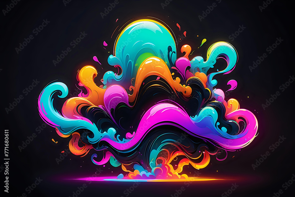 Surreal Color Wave Explosion. An abstract explosion of surreal color ...