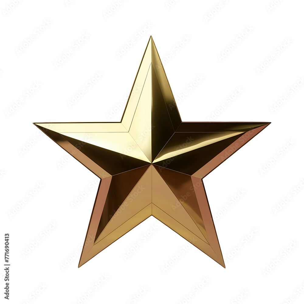 Gold stars 3d render gold star png isolated on transparent background Stock Photo | Adobe Stock