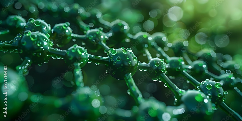 Closeup of a green hydrogen H2 gas molecule a sustainable and clean ...