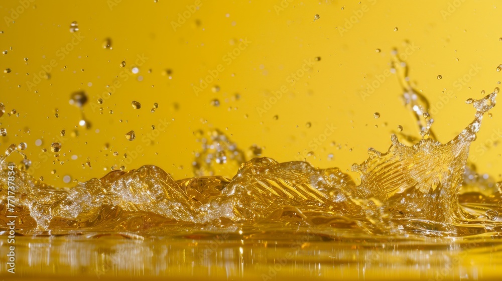 Yellow background water splash..### Explanation:.The original text ...