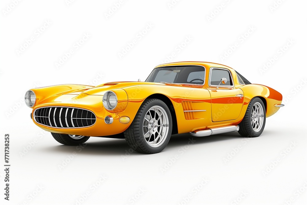 a sports car front and side view isolated into white, sports car ...