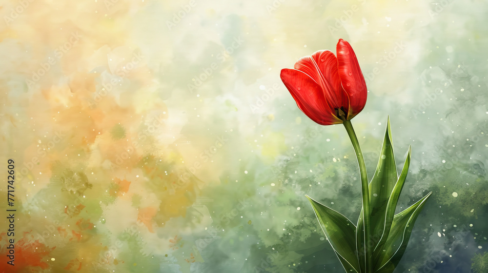 red tulip flower sign or symbol , concept of Parkinson's disease day ...