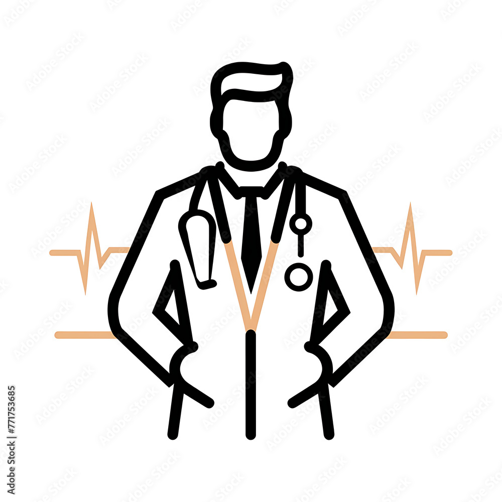 doctor icon, featuring a stylized depiction of a doctor wearing a white ...