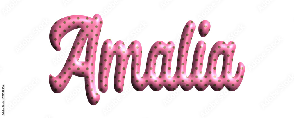 Amalia - pink color with dots, fabric style -name - three-dimensional ...