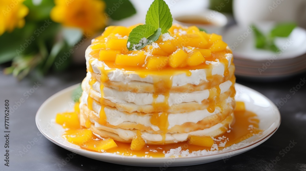Thai Mango Sticky Rice Cake, a unique cake inspired by the popular Thai ...