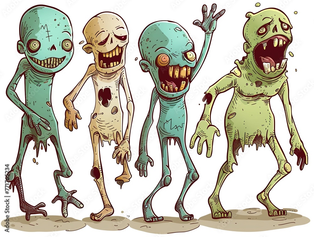 Join the playful undead with this cartoon illustration of zombie body ...