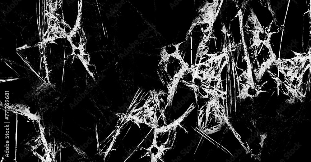 broken glass realistic texture with cracks, overlay photo of cracked ...