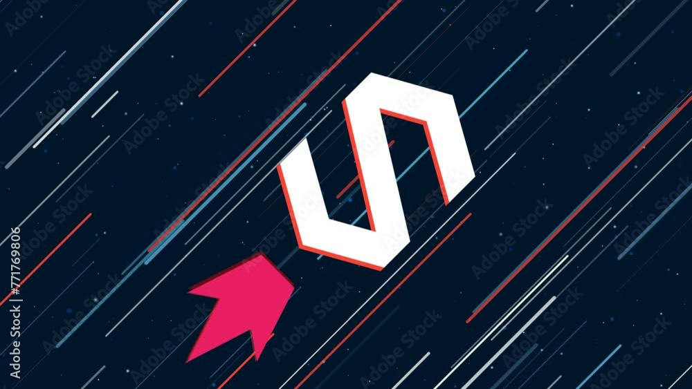 Polymer symbol flies through the universe on a jet propulsion. The ...