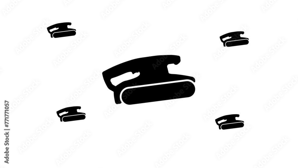 Zoom in and out animation the sanding symbol. Large black symbol in the ...