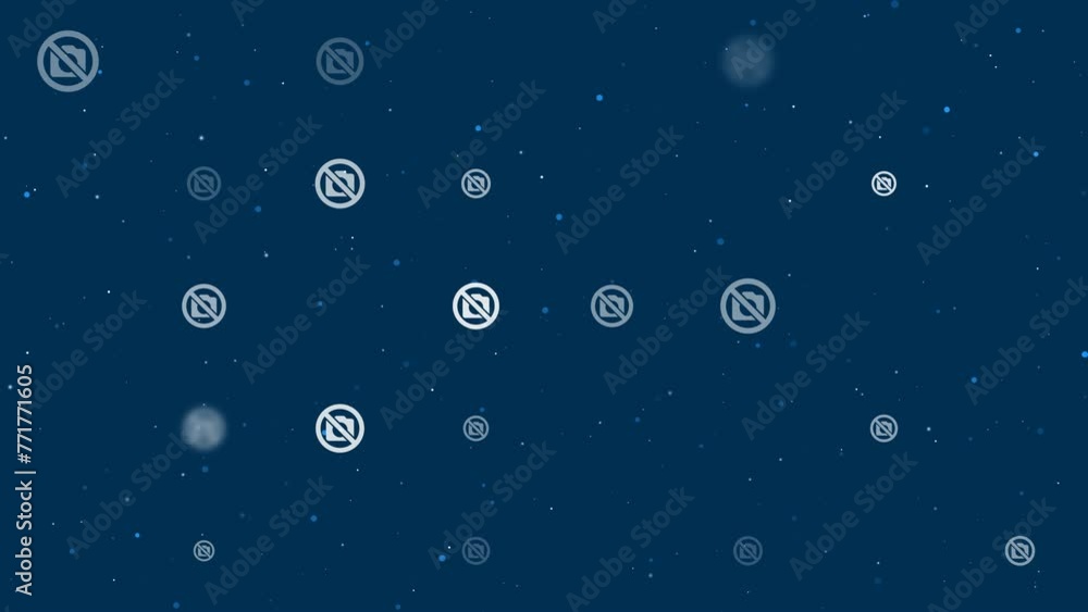 Template animation of evenly spaced no photo symbols of different sizes ...