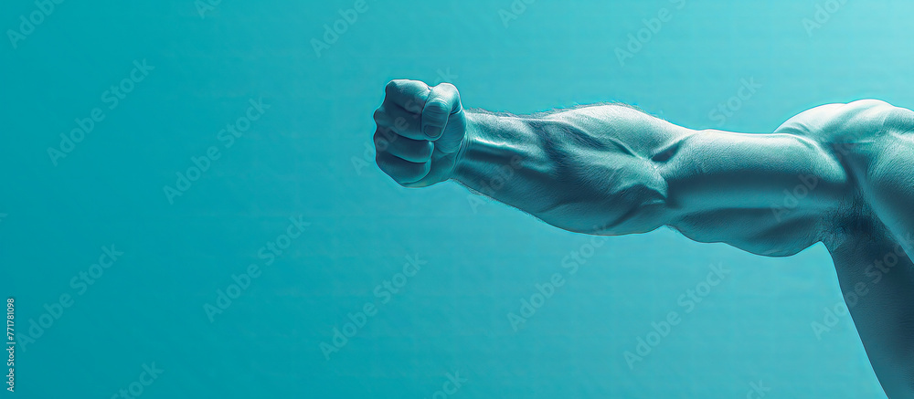 Clenched Isolated Fist of Determination - Powerful, muscular arm and ...