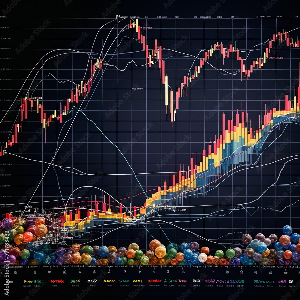 A graph with many lines and numbers, some of which are in different ...