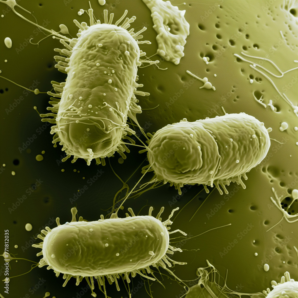 Escherichia Coli Bacteria Close-Up Under Microscope Stock Photo | Adobe ...
