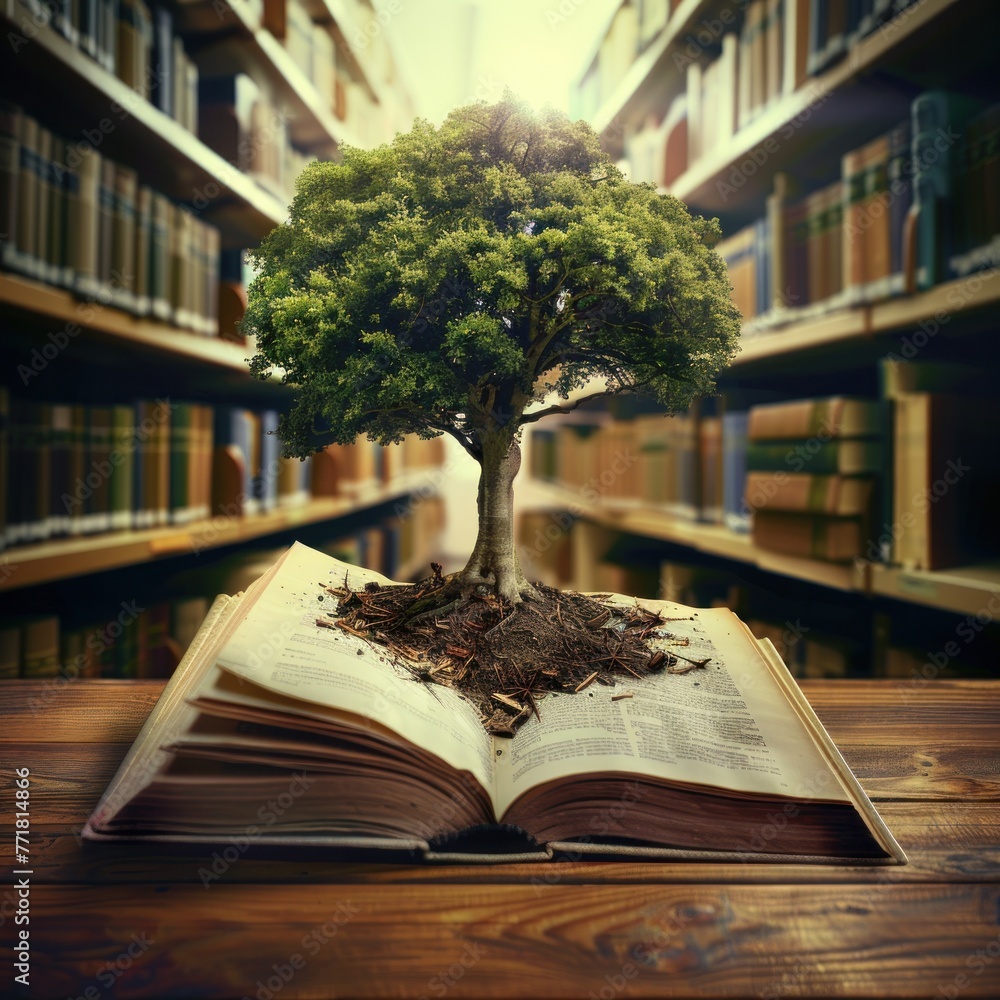 World philosophy day education concept with tree of knowledge planting ...