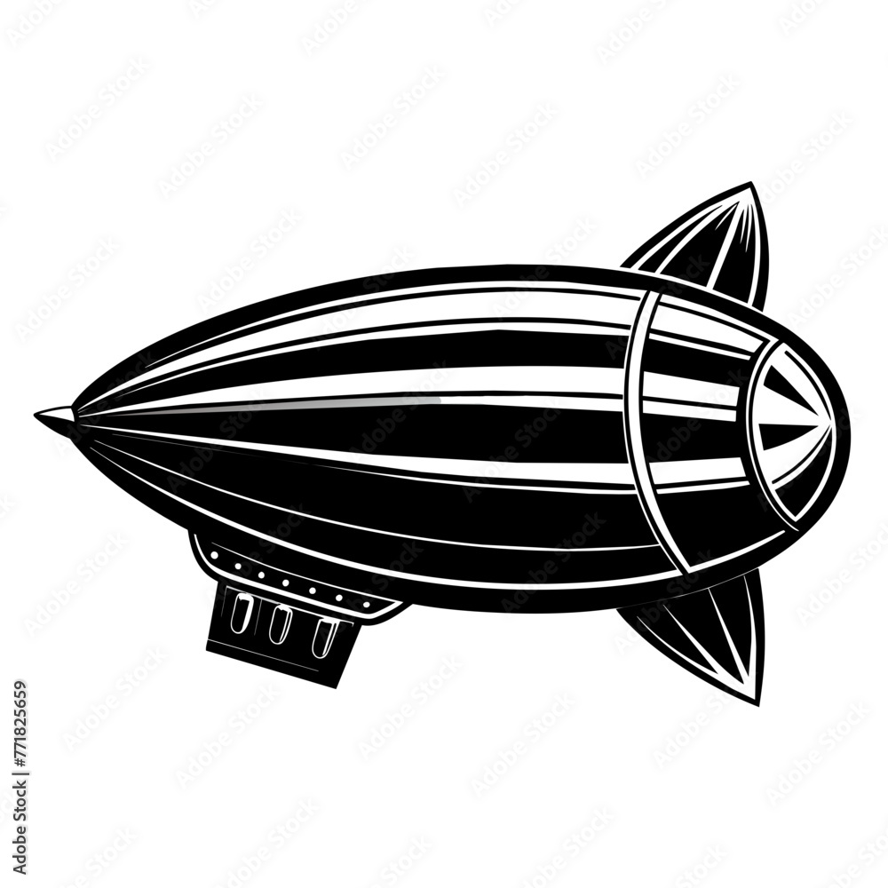 Vector, blimp silhouette, laser cut, white background Stock Vector ...