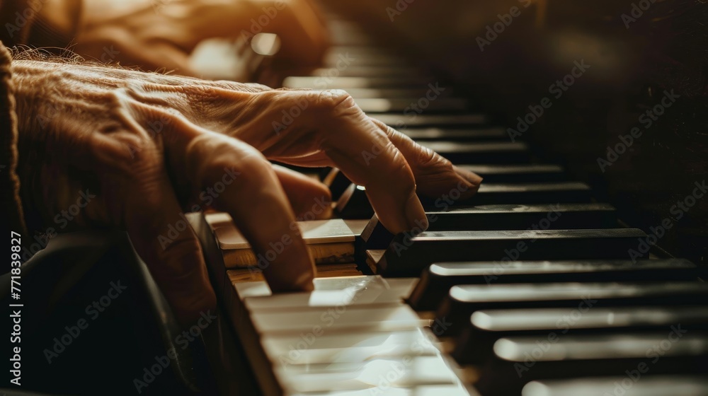 A mesmerizing close-up unveils the finesse of a pianist's fingers ...