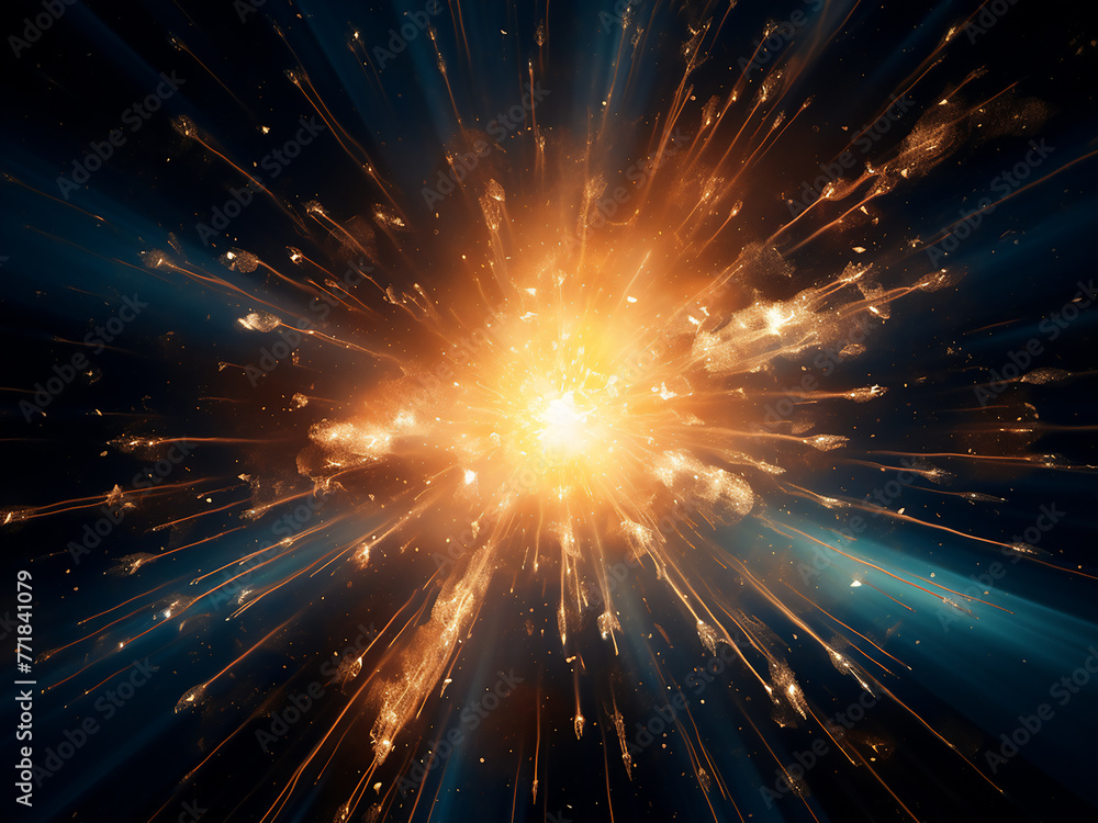 Abstract rays background forms from star explosion with glowing ...