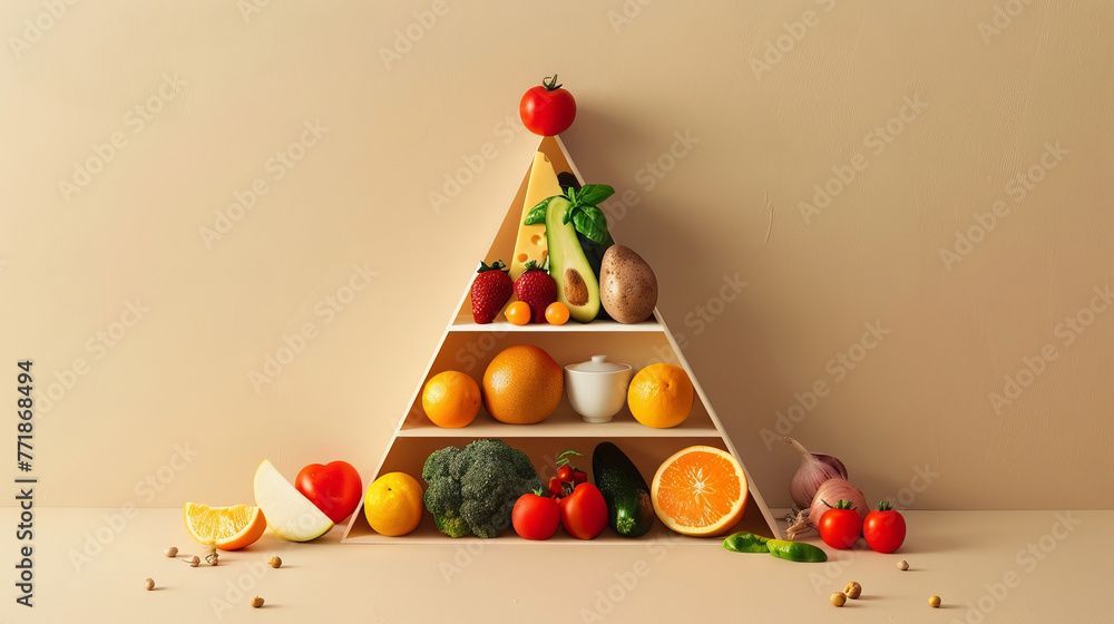 A minimalist concept of the food pyramid, reimagined with modern ...
