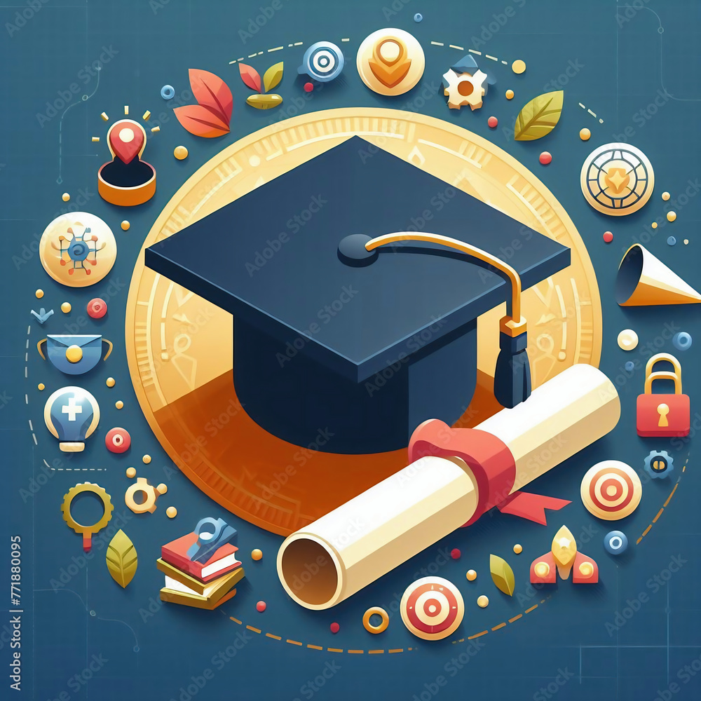 graduation, cap, ceremony, educational, commencement, academic regalia ...