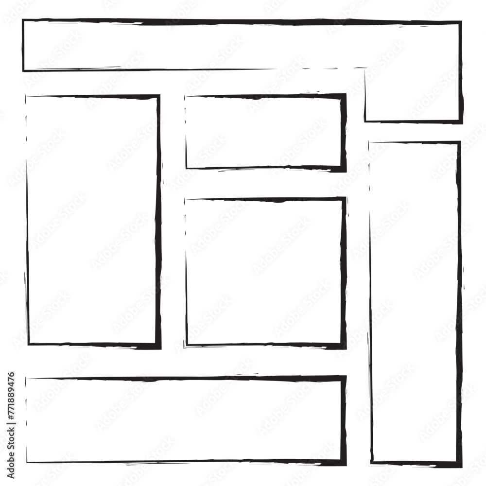 Sketch grunge frames doodle collection. Sketchy frame, hand drawn ...